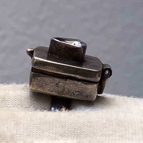 Vintage | Jewelry | Sterling Silver Amethyst Poison Locket Box Ring ...